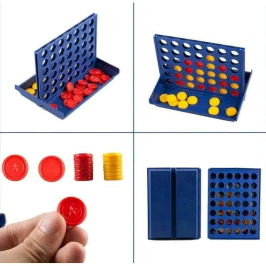 Jual Mainan Edukasi Game Line Up 4 Bingo Connect Four Board Tic Tac Toe ...
