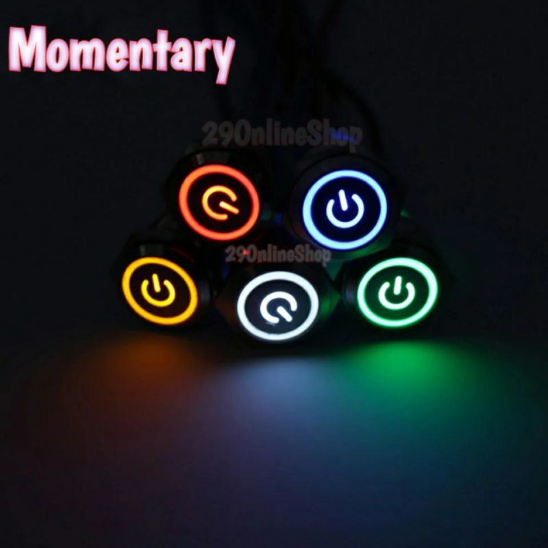 Jual push button momentary logo power switch on off klakson tombol ...