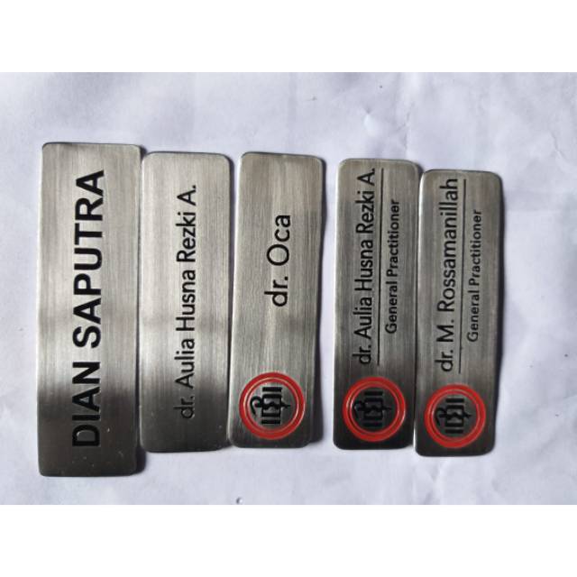 Jual Nametag IDI / Nametag Stainless / Nametag / Nama dada dokter Name ...