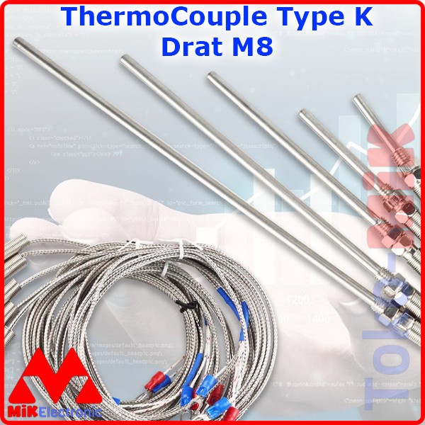 Jual Thermocouple K Type Drat M8 Thread Temperature Sensor Suhu ...