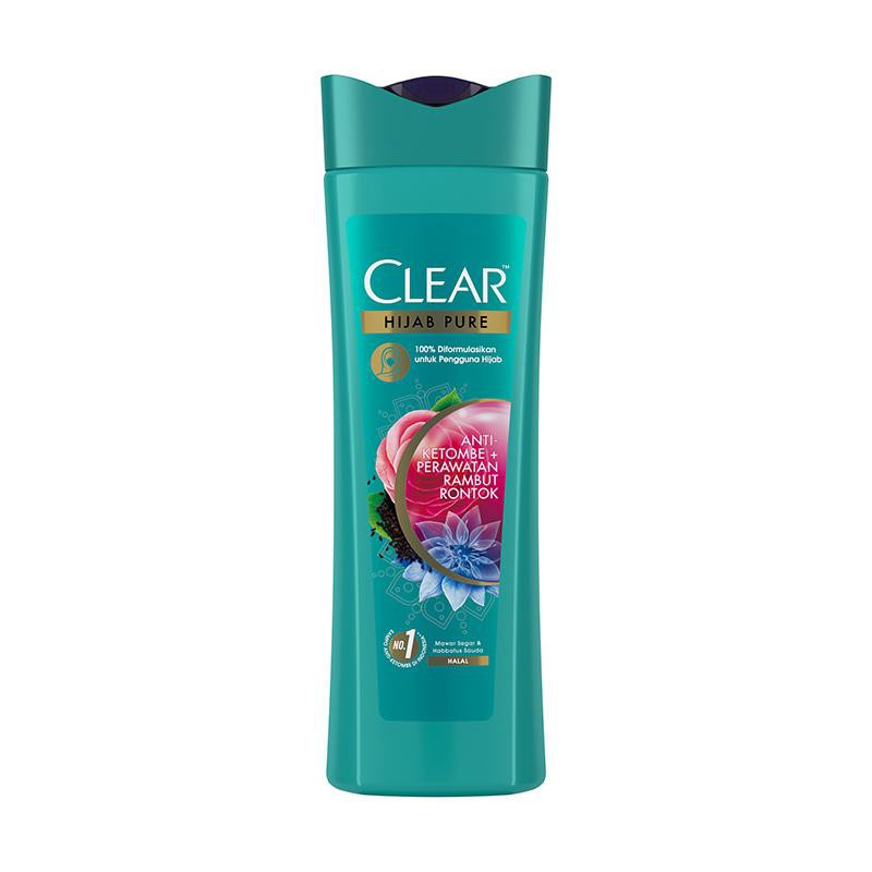 Jual Clear Hijab Pure Shampoo Anti Ketombe + Perawatan Rambut Rontok ...