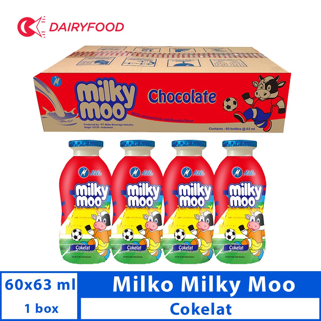 Jual MILKO MILKY MOO CHOCOLATE 1 KARTON ( 60 BOTOL X 63 ML ) | Shopee ...