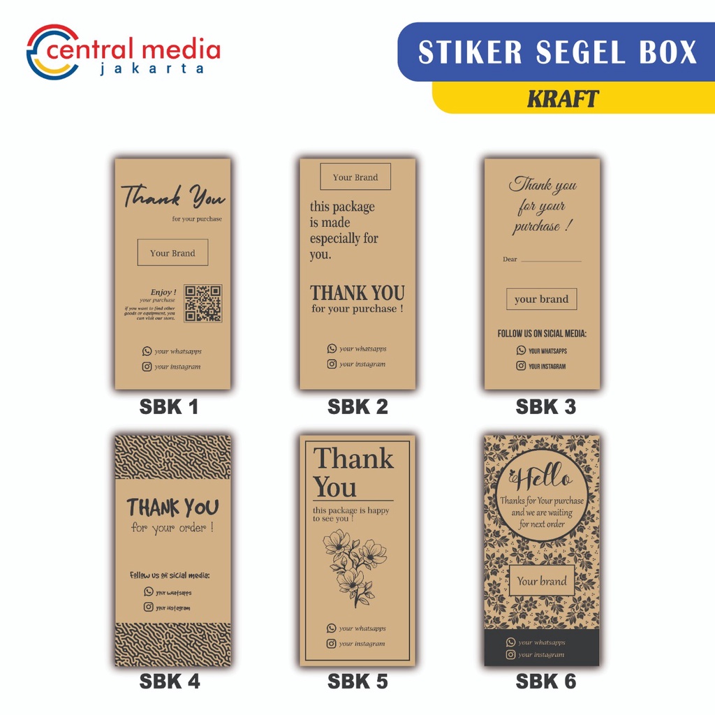 Jual Cetak Sticker Segel Box Kraft Custom Label Kotak Dus Hampers ...