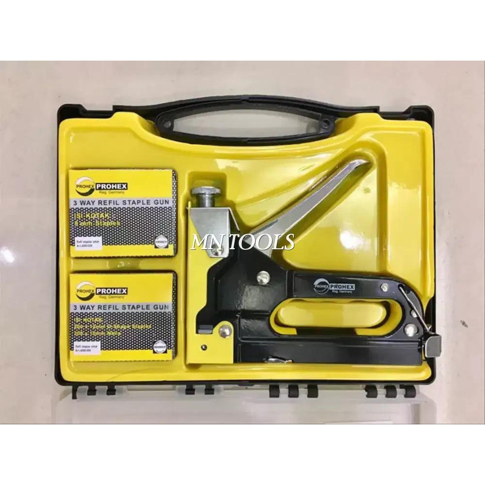 Jual Staples Gun Tacker PROHEX 3 in 1 / Staple Jok Tembak Hekter 3 Way | Shopee Indonesia