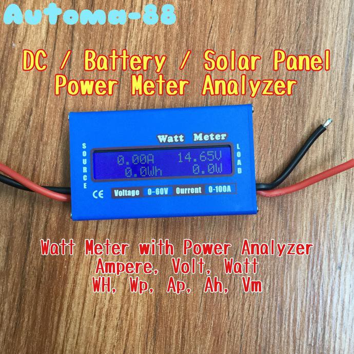 Jual DC Energy Watt Volt Ampere KWH Meter Ammeter 60 Volt 100A Solar ...