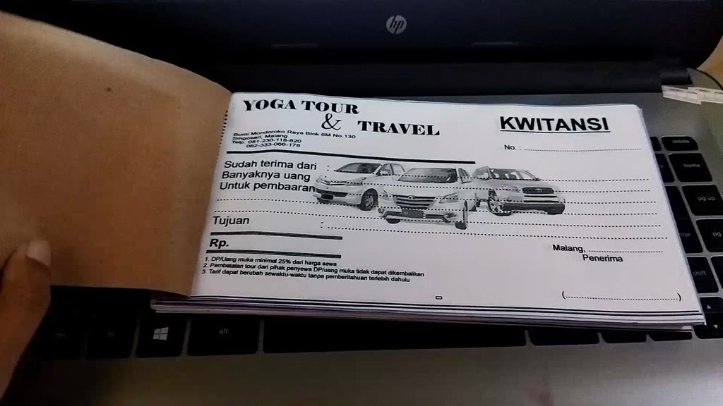 Jual KWITANSI CUSTOM 2 PLY FREE DESAIN UKURAN 1/3 FOLIO ISI 100 LEMBAR ...