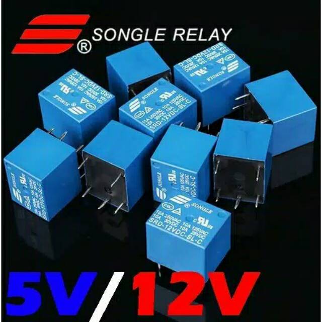Jual Relay 5 kaki 5V 12v 10A Original Songle SRD-5VDC-SL-C 5pin T73 DC | Shopee Indonesia
