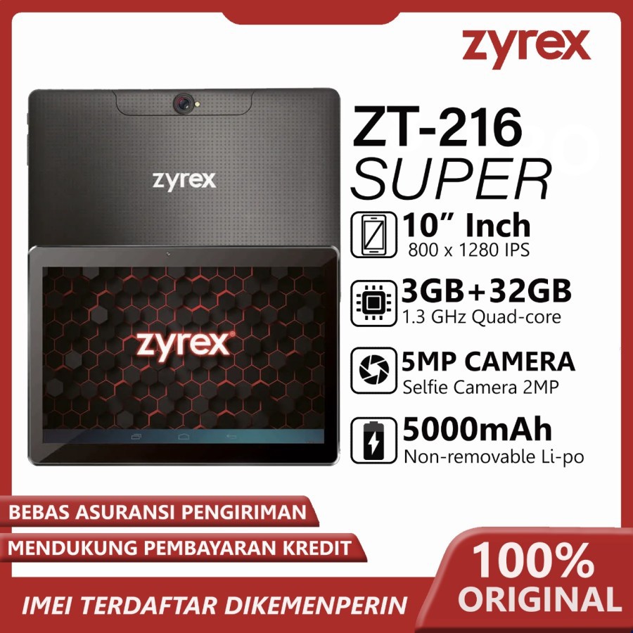 Jual TAB ZYREX 10" ZT-216 SUPER 3/32GB GARANSI RESMI | Shopee Indonesia
