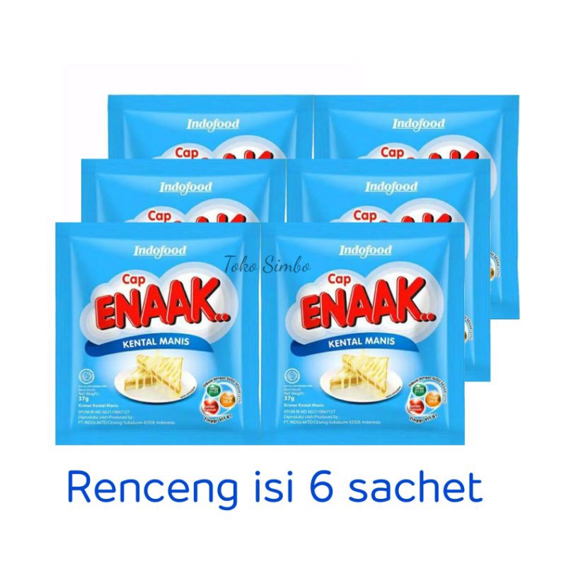 Jual Susu putih krimer kental manis cap enaak enak renceng isi 6 sachet ...