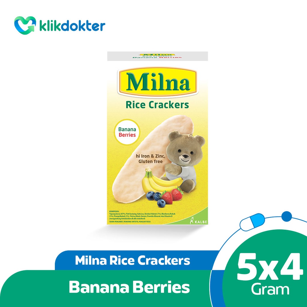 Jual Milna Rice Crackers Banana Berries 5x4gr | Shopee Indonesia
