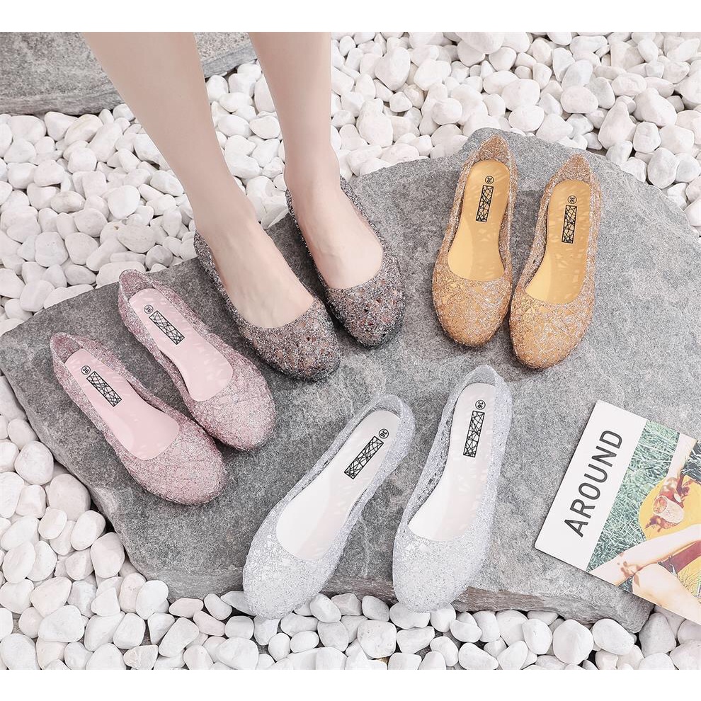 Jual Sepatu Flatshoes Slip on Sepatu jelly Frozen Princess Dewasa ...