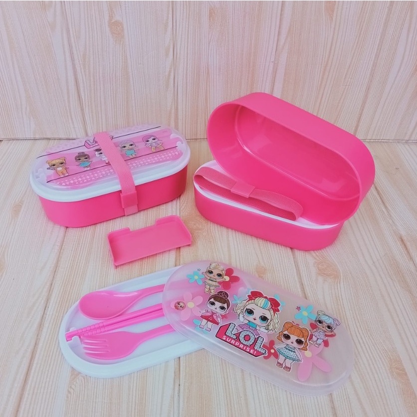 Jual KOTAK MAKAN 2 SUSUN KARAKTER dengan Karet Pengikat / KOTAK BEKAL TEMPAT MAKAN ANAK KARAKTER ...