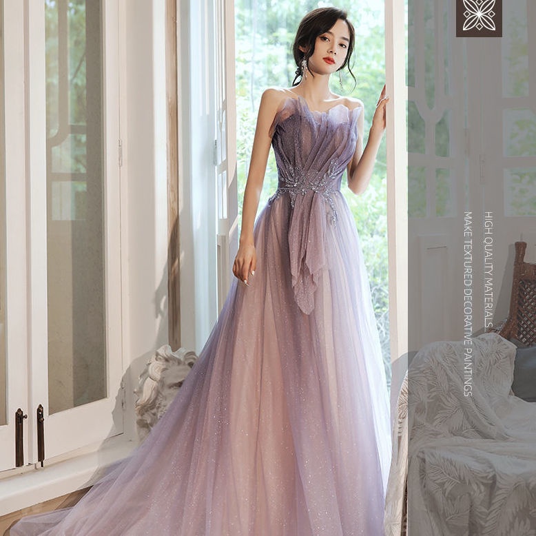 Jual Gaun malam rok perempuan gaya baru perjamuan tipis dewasa upacara ...