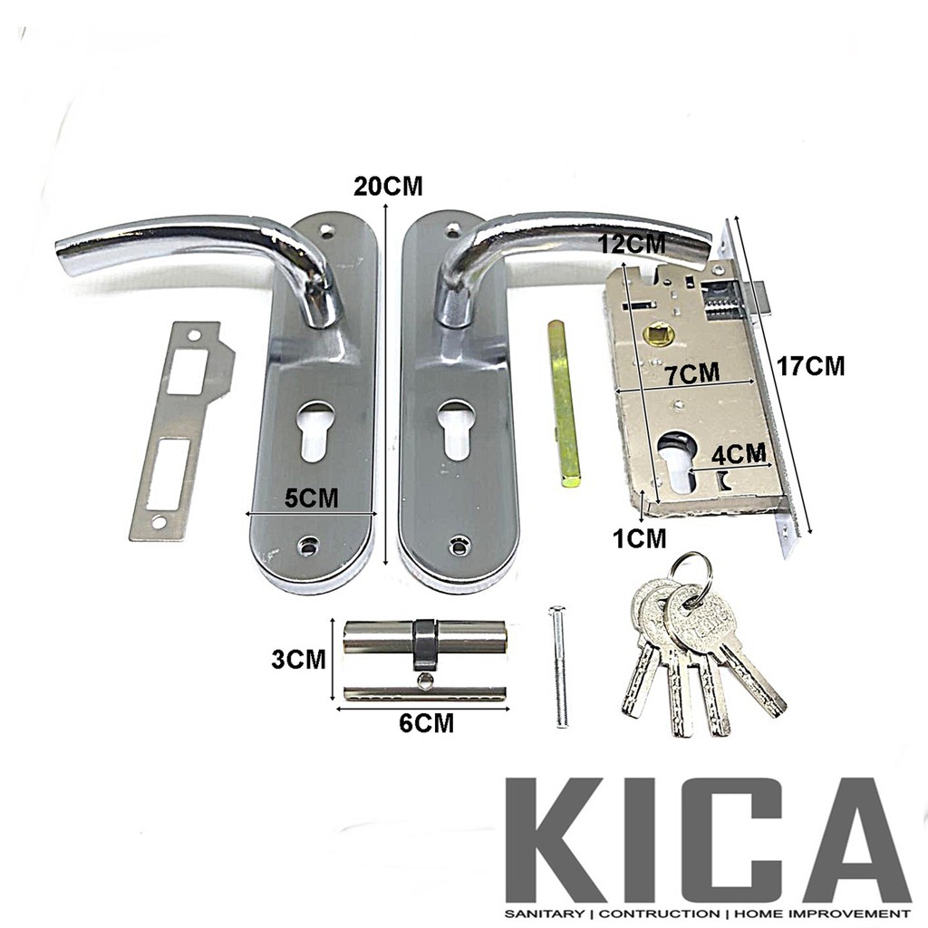 Jual GAGANG PINTU / HANDEL / HANDLE KUNCI PINTU SET MODEL BELLUCI ...