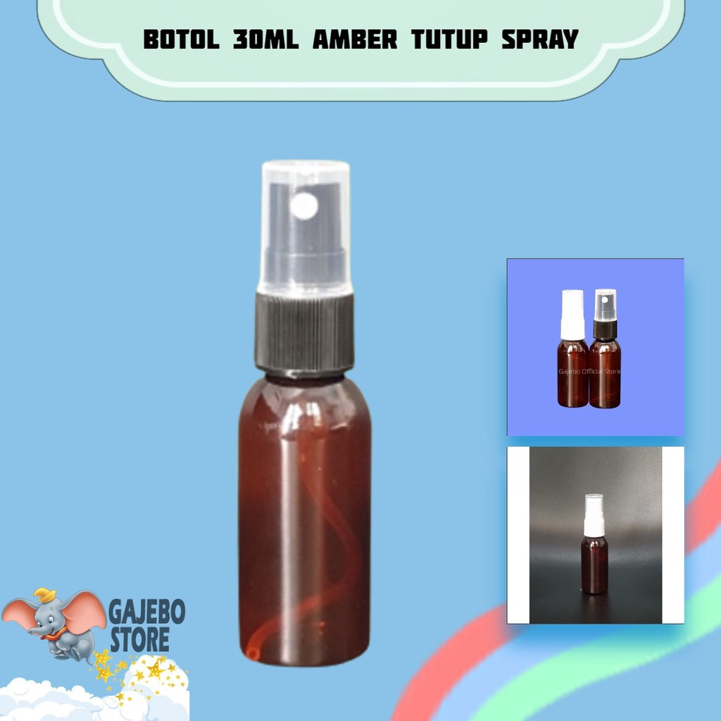 Jual BOTOL PLASTIK AMBER SPRAY 30ML BENING / BOTOL SPRAY 30ML AMBER ...