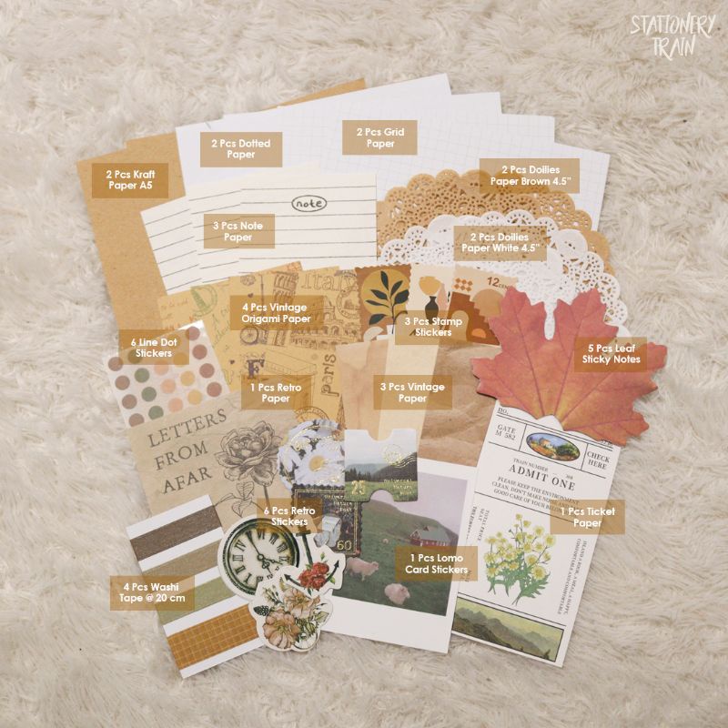 Jual Journal Kit Vintage Aesthetic / Jurnal Kit / Paper & Stickers ...