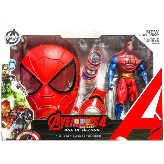 Jual MAINAN ANAK SUPERHERO AVENGERS TOPENG SET ROBOT IRON MAN HULK ...