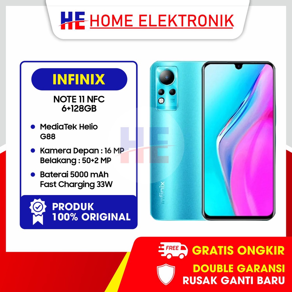 Jual Infinix Note 11 NFC 6/128 GB New Garansi Resmi 1 Tahun | Shopee ...