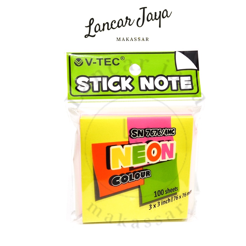 Jual VTEC Memo Stick V-TEC Sticky Note Kertas Memo Tempel Stick Note SN ...
