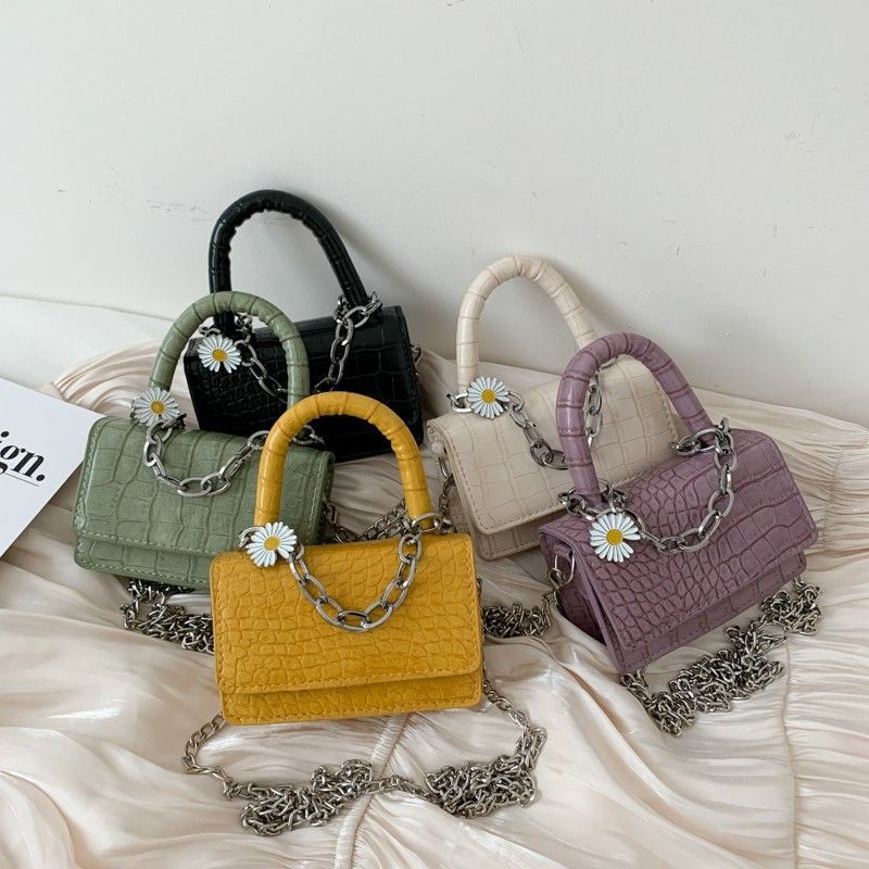 Jual tas selempang croco gagang rantai bunga/ hand bag mini rantai ...