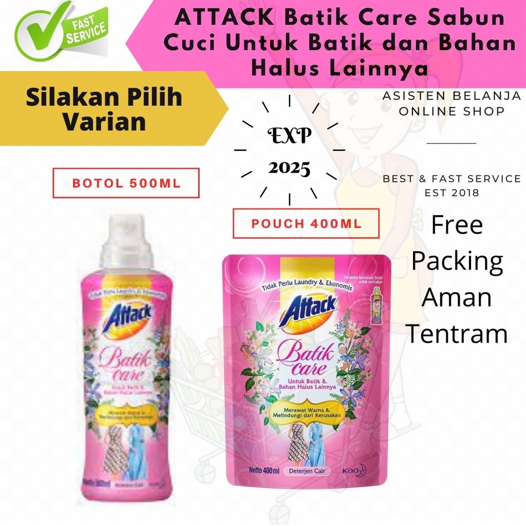 Jual ATTACK Batik Care Refill 400ml 400 ml / Botol 500ml Deterjen Cair ...