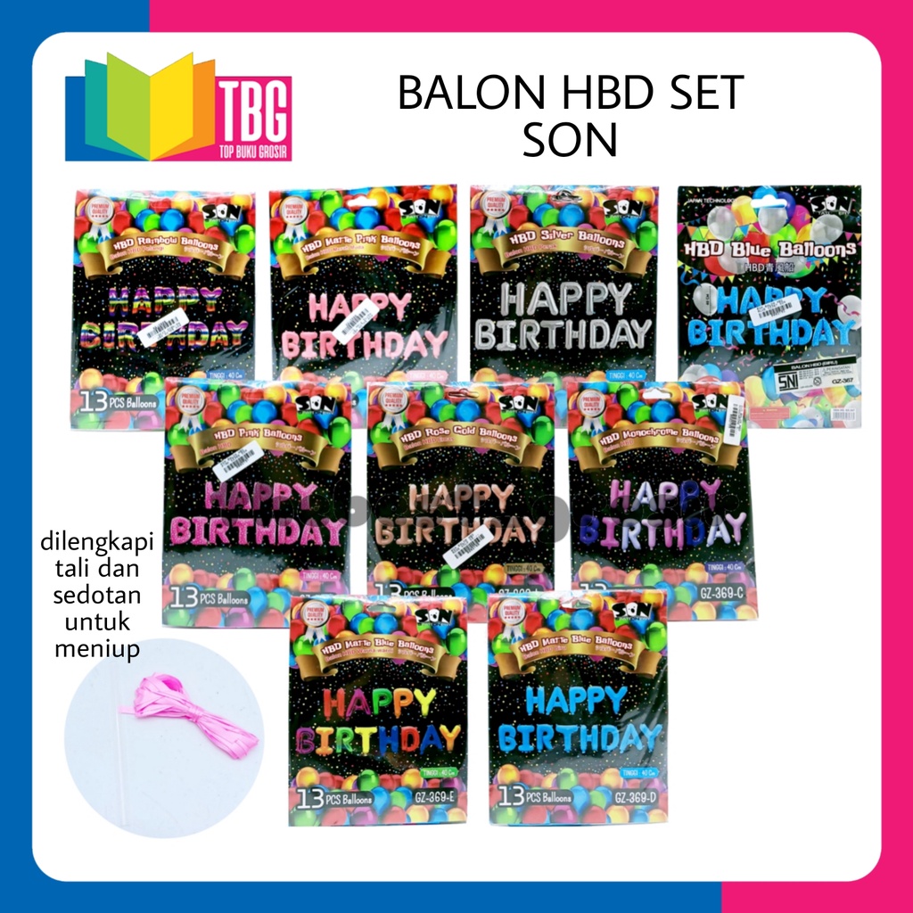 Jual 1 SET BALON HBD SET SON / BALON PESTA ULANG TAHUN / BALON HAPPY ...