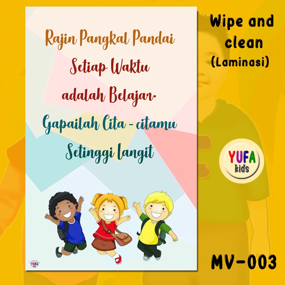 Jual 135 Poster motivasi anak hiasan dinging kamar - hiasan kelas ...