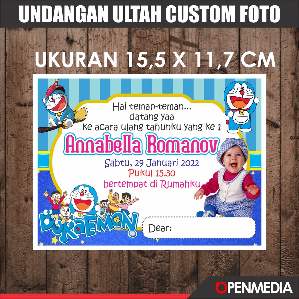 Jual UNDANGAN ULANG TAHUN / UNDANGAN ULTAH / KARTU ULTAH 15,5 x 11,7 cm ...