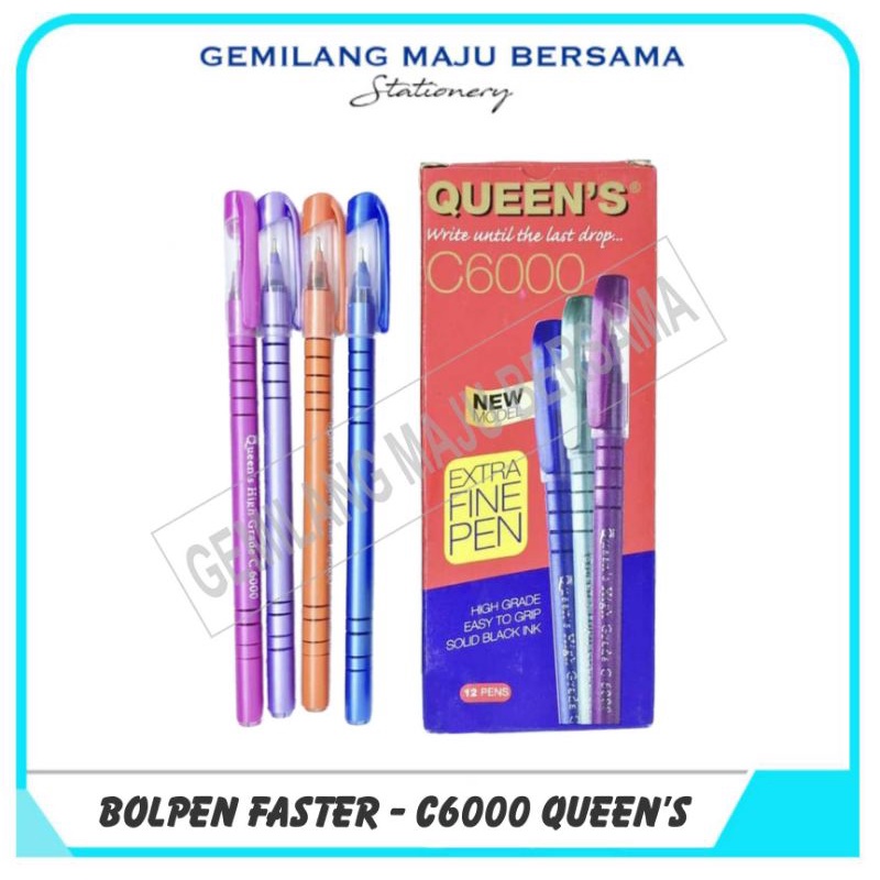 Jual Bolpen / Bolpoin / Pen Faster C6000 Queen (Harga Per Lsn = 12 buah ...