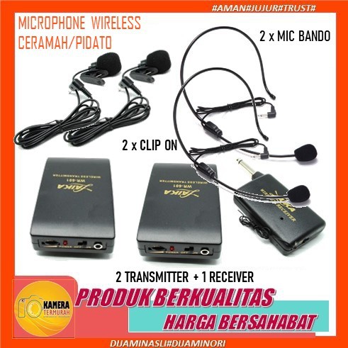 Jual Mic jepit wireless Clip on / Microphone Wireless Ceramah Pidato 2 ...