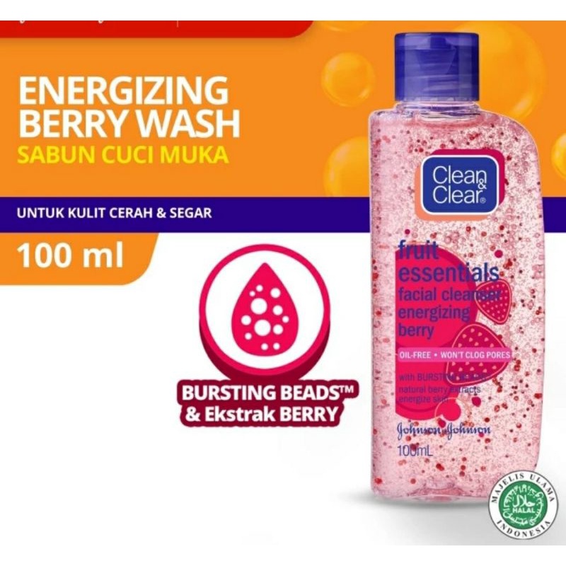 Jual CLEAN&CLEAR Sabun Cuci Muka Energizing Berry Wash 100 ml | Shopee ...