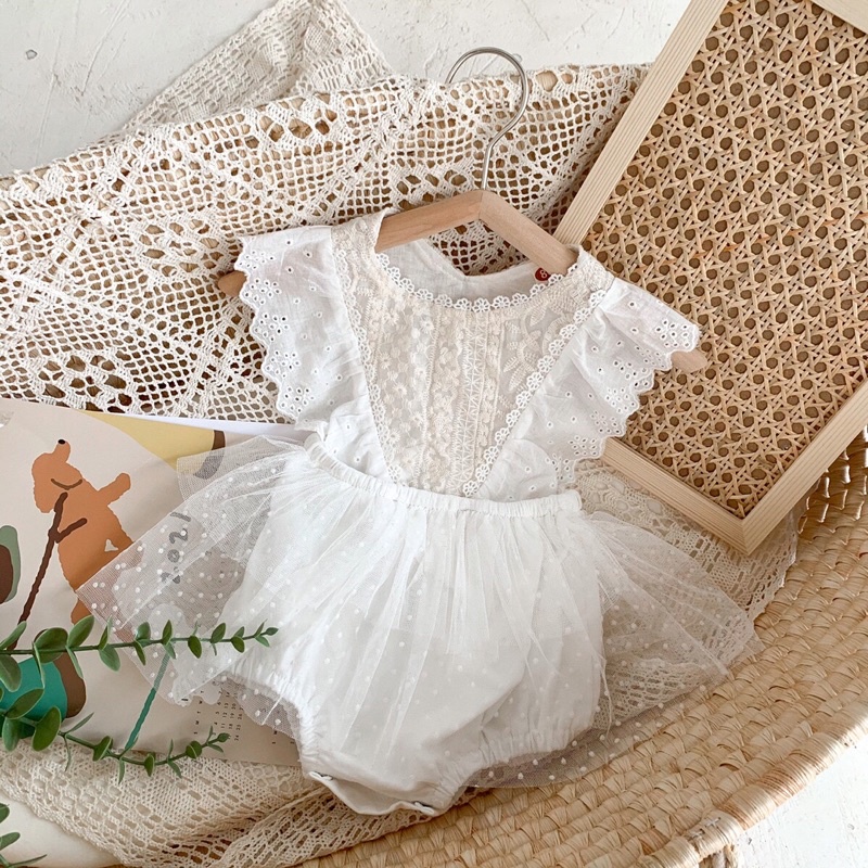 Jual VINTAGE WHITE BABY JUMPER DRESS | Dress Bayi Vintage Putih Premium ...
