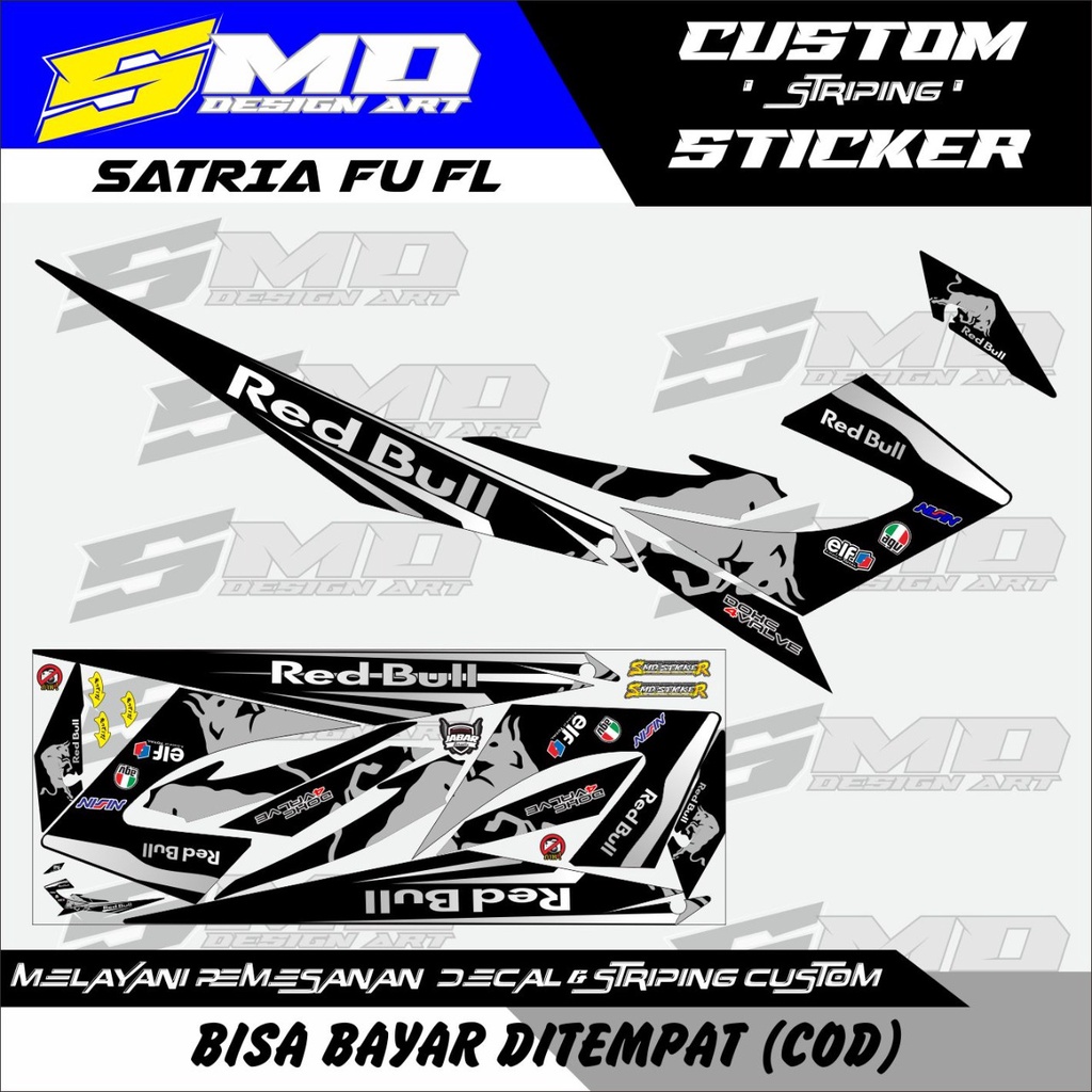 Jual STRIPING VARIASI MOTOR SATRIA FU FACELIFT REDBULL | Shopee Indonesia