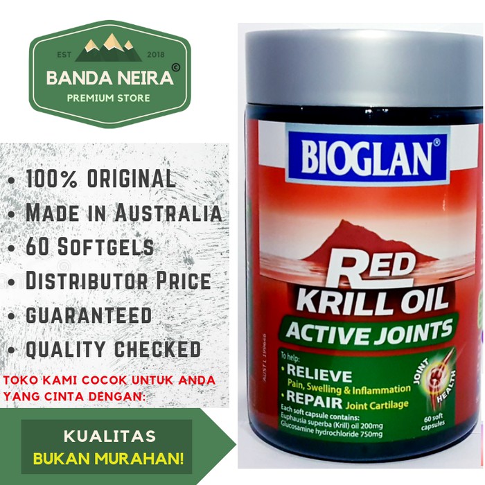 Jual Bioglan Red Krill Oil Active Joints 60 Kapsul | Shopee Indonesia