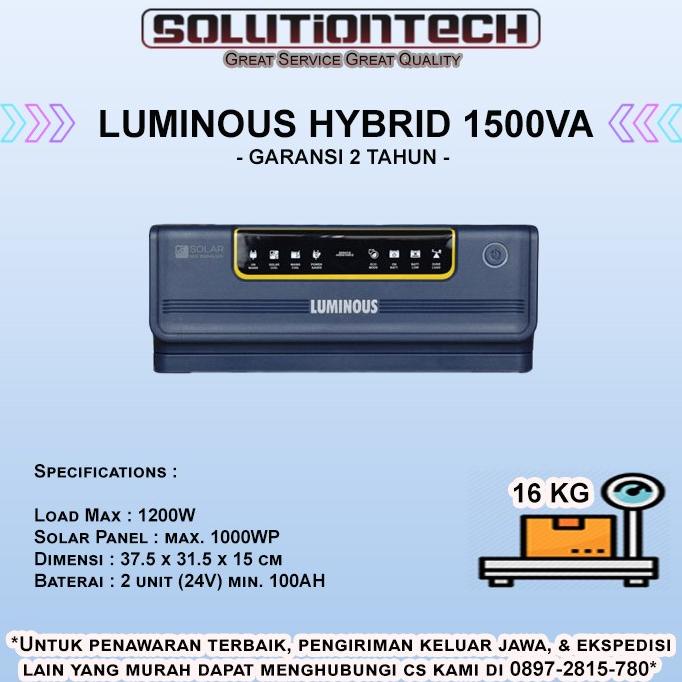 Jual LUMINOUS INVERTER HYBRID 1500VA PURE SINE WAVE US | Shopee Indonesia