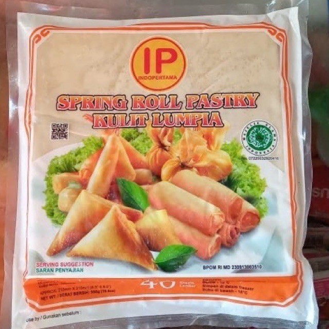 Jual IP Kulit lumpia besar spring roll pastry isi 40lembar 550gr uk 8 ...