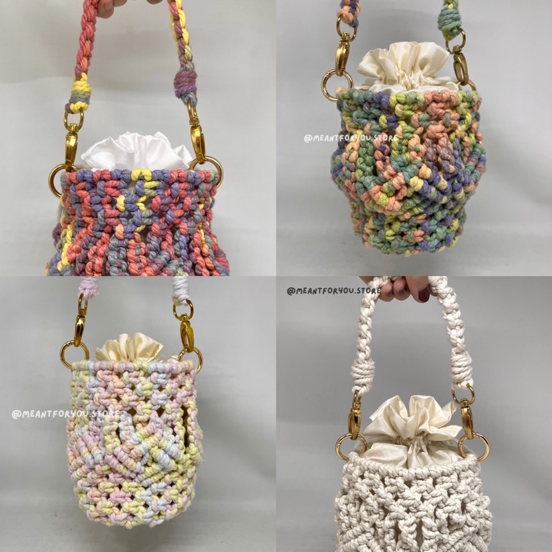 Jual [OPHELIA] Ophelia bucket bag | tas makrame dengan kain furing di ...