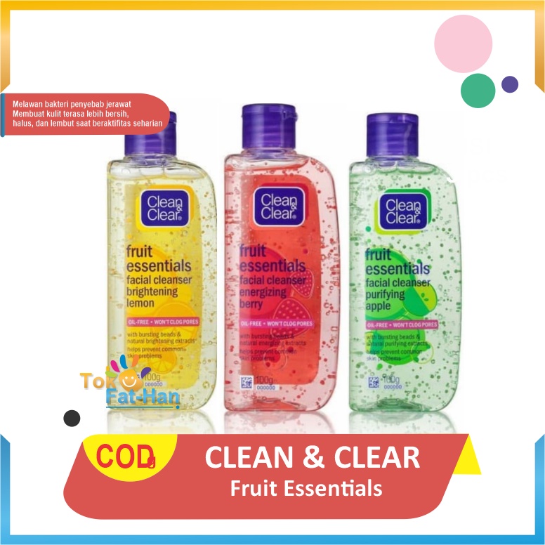 Jual Clean & Clear Fruit Essentials Brightening Lemon Energizing Berry ...