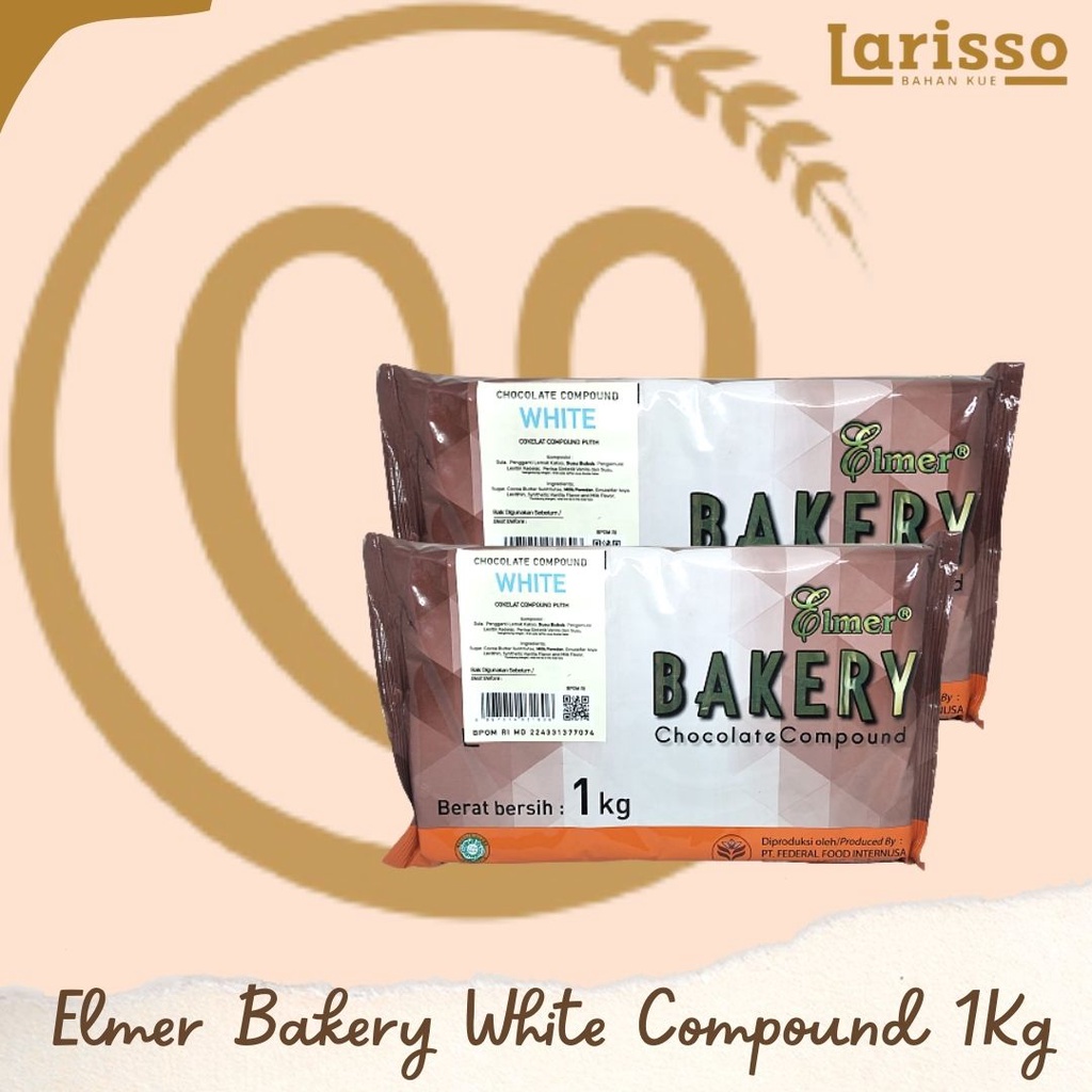 Jual ELMER BAKERY WHITE CHOCOLATE COMPOUND 1KG | Shopee Indonesia