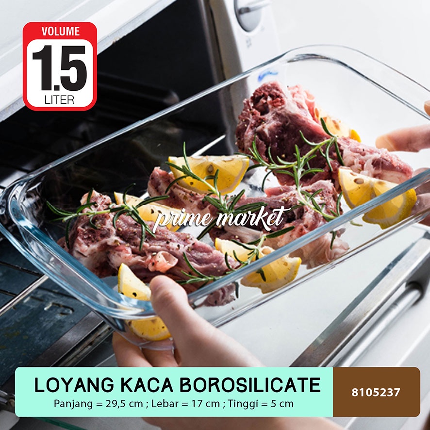 Jual Loyang Kaca Persegi Panjang 1,5 Liter / Baking Tray / Borosilicate ...