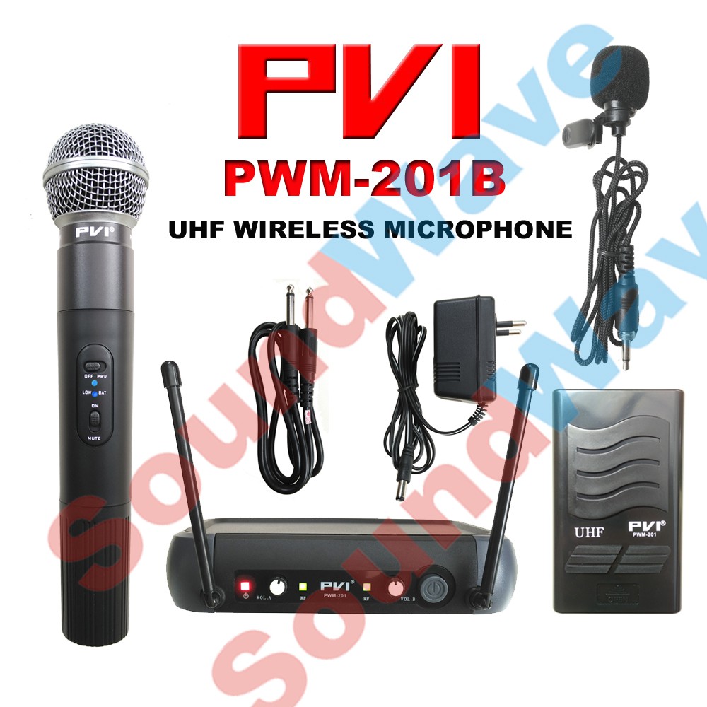 Jual ORIGINAL PVI PWM 201B WIRELESS MICROPHONE - KOMBINASI 1 MIC ...