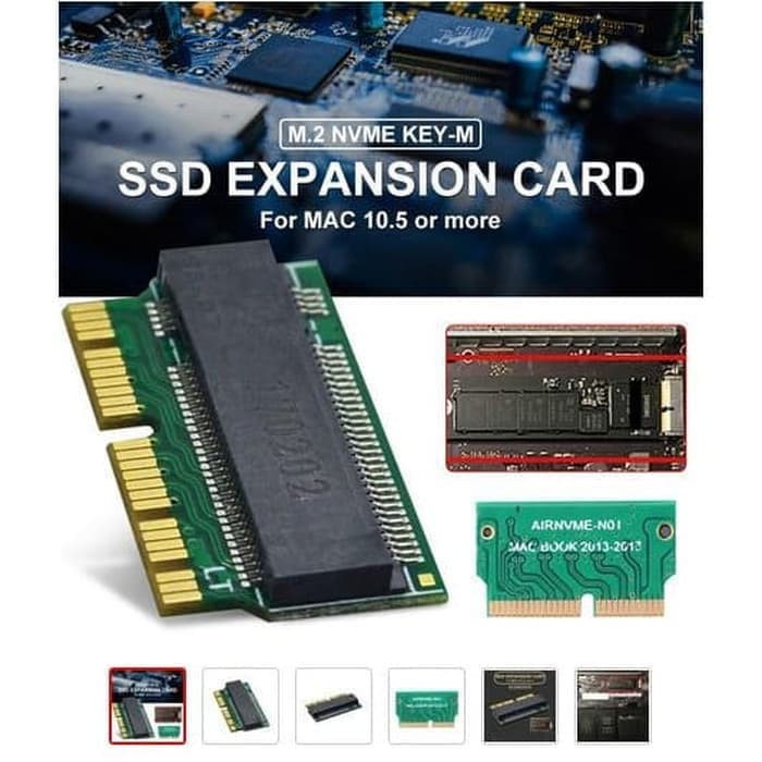 Jual SSD Adapter M.2 NVMe for MacBook Pro Air 2013-2017 12+16 Pin M Key ...