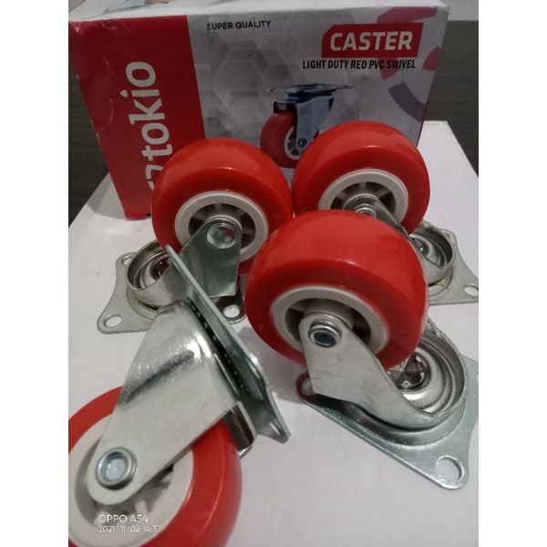 Jual roda caster 2 inch hidup non rem (4pcs) | Shopee Indonesia