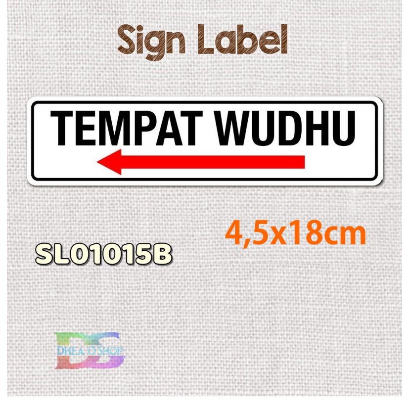 Jual DheaShop Sign Label - TEMPAT WUDHU KIRI - SL010015B | Shopee Indonesia
