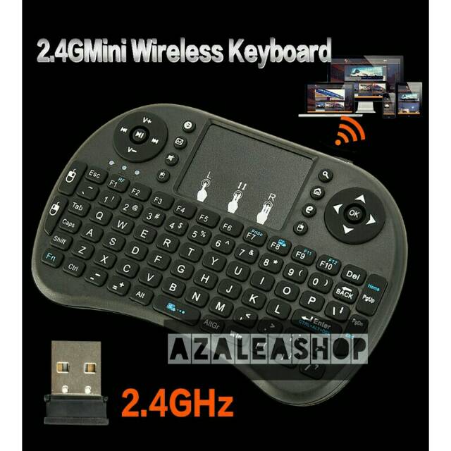 Jual Mini 2.4GHz Mini wireless QWERTY keyboard+TouchPad | Shopee Indonesia