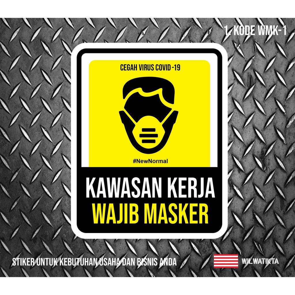 Jual Sticker K3 Safety Sign Warning Sign Area Kerja Wajib Masker (K3 ...