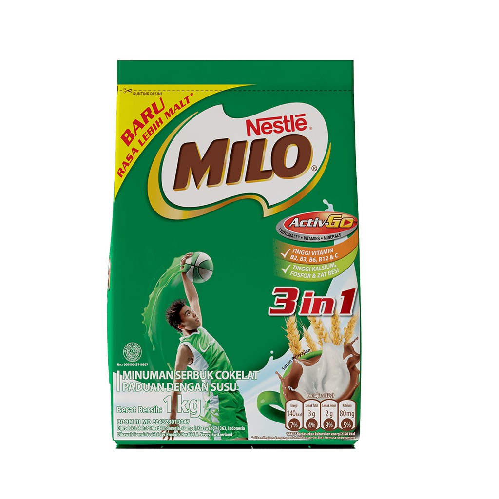 Jual Milo Activ-Go Pouch 3 in 1 1KG | Shopee Indonesia