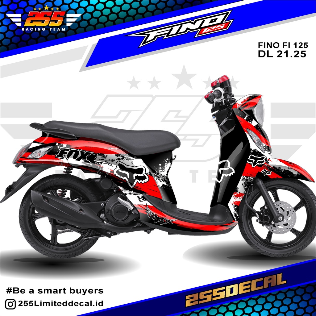 Jual Dekal Stiker Fullbody Motor Yamaha Fino FI Motif FOXZ Racing ...