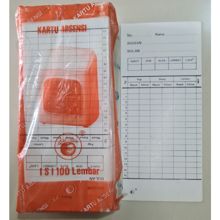 Jual Kartu absen manual isi 100 lembar | Shopee Indonesia