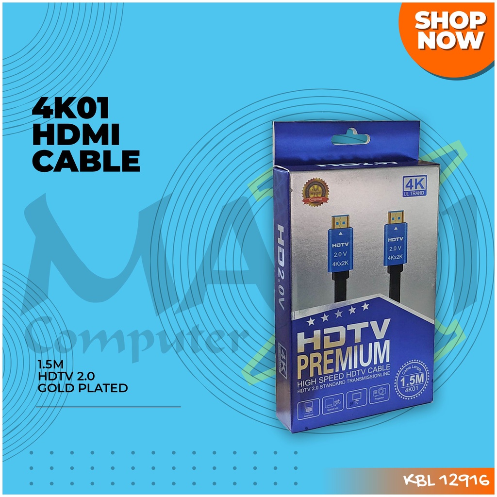 Jual 4K01 HDTV 2.0 Cable 1.5M 4K Gold Plated High Quality Kabel HDMI ...